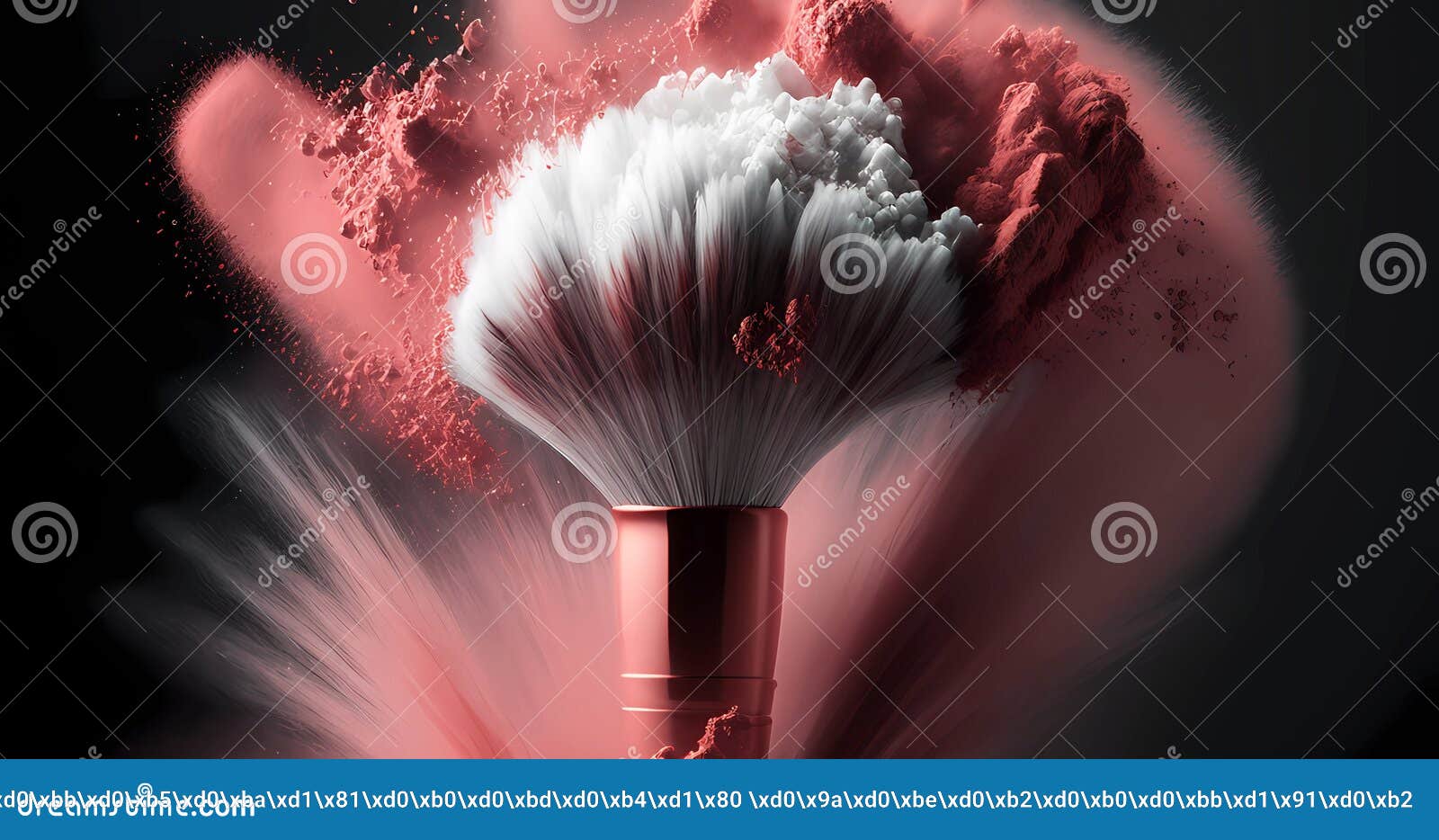 Creative Red Makeup Brush Backdrop with Abstract Splash Stock ...