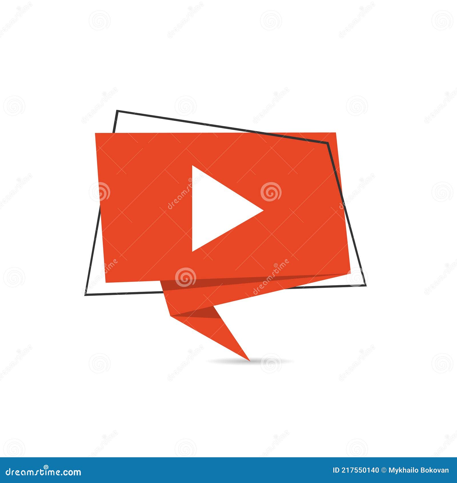 Creative Red Paper Play Button Icon Stock Vector - Illustration of ...