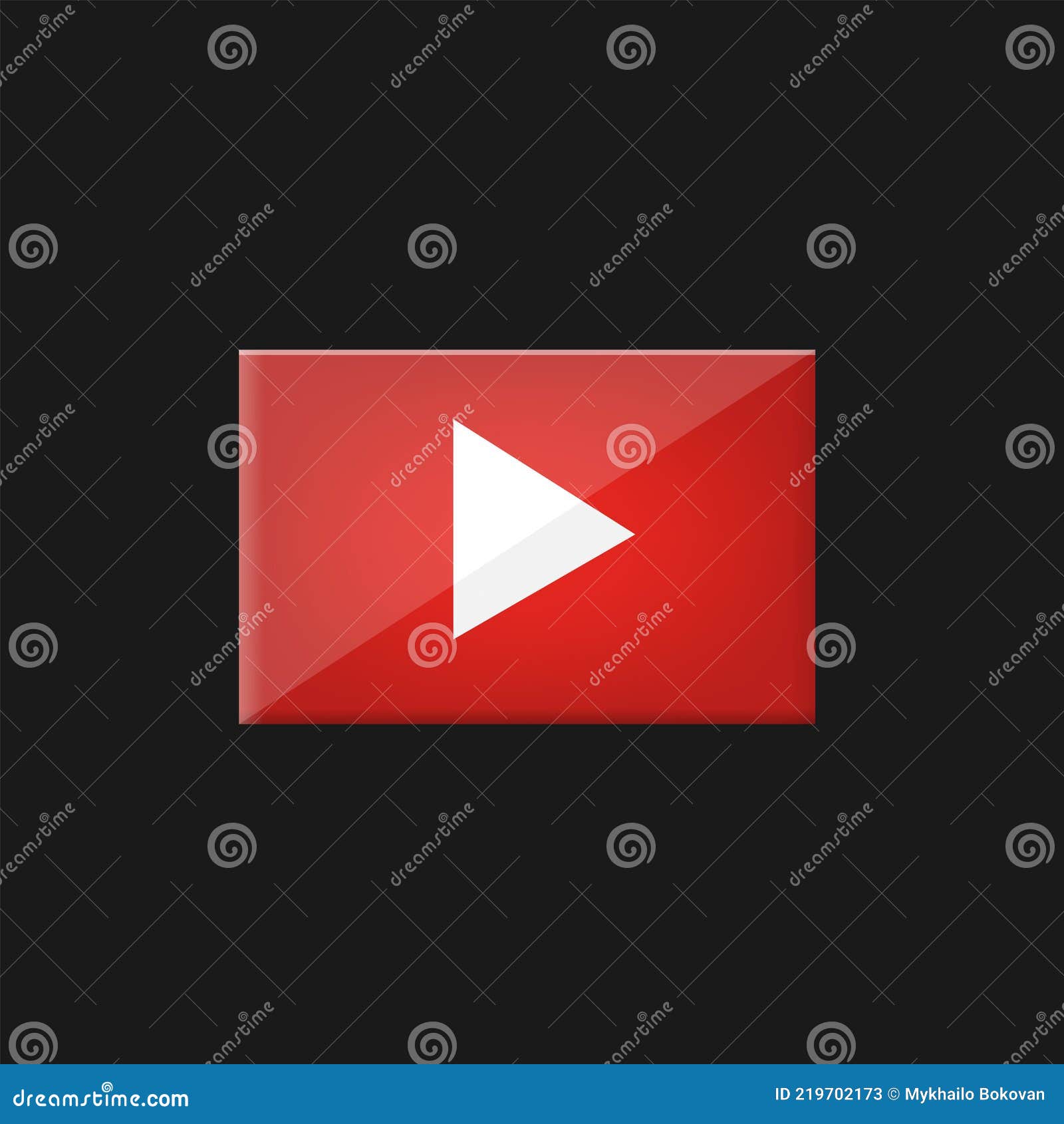 Creative Red Play Button Icon Stock Vector - Illustration of isolated ...