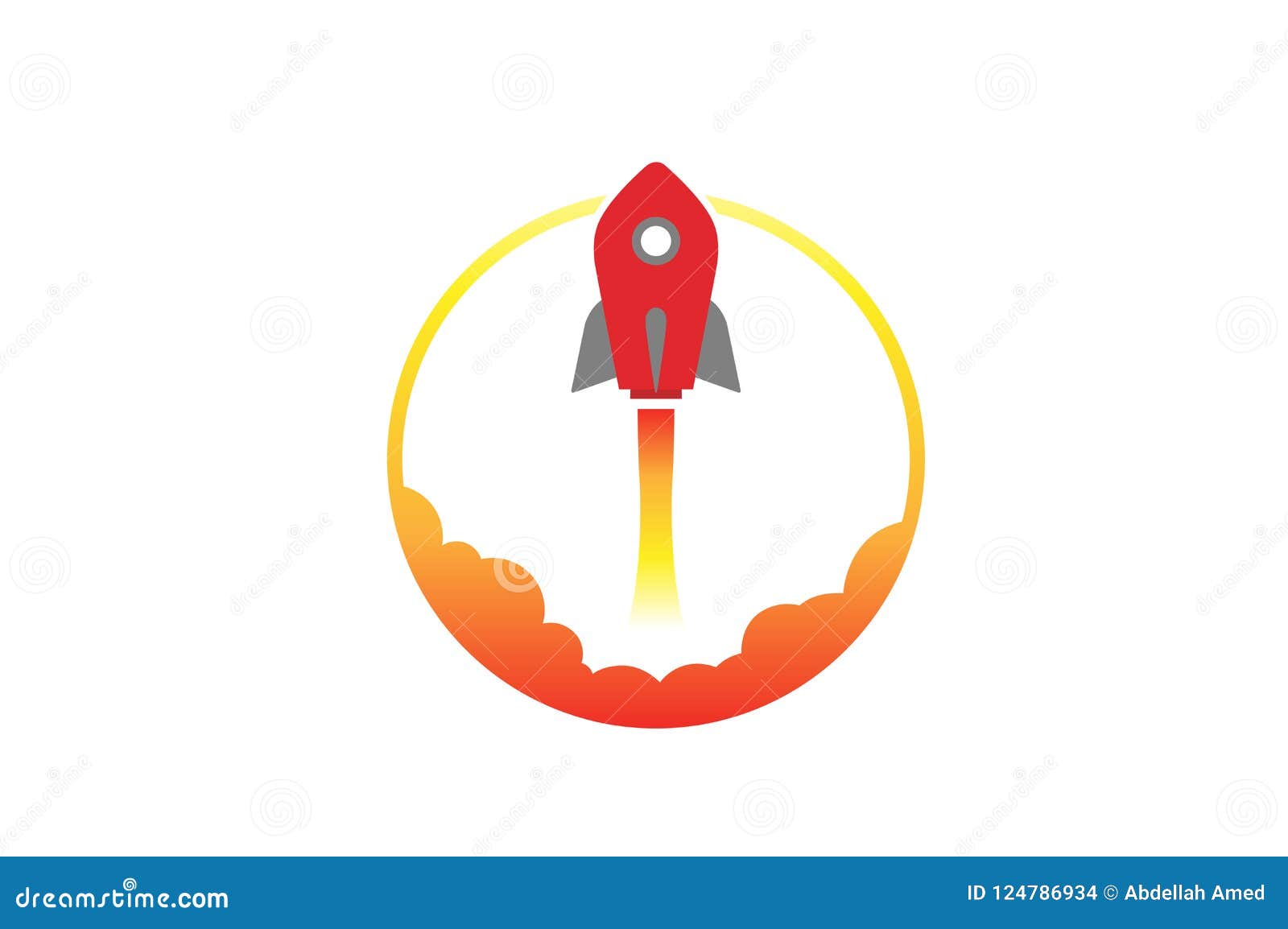 Creative Red Rocket Circle Logo Stock Vector - Illustration of rocket ...