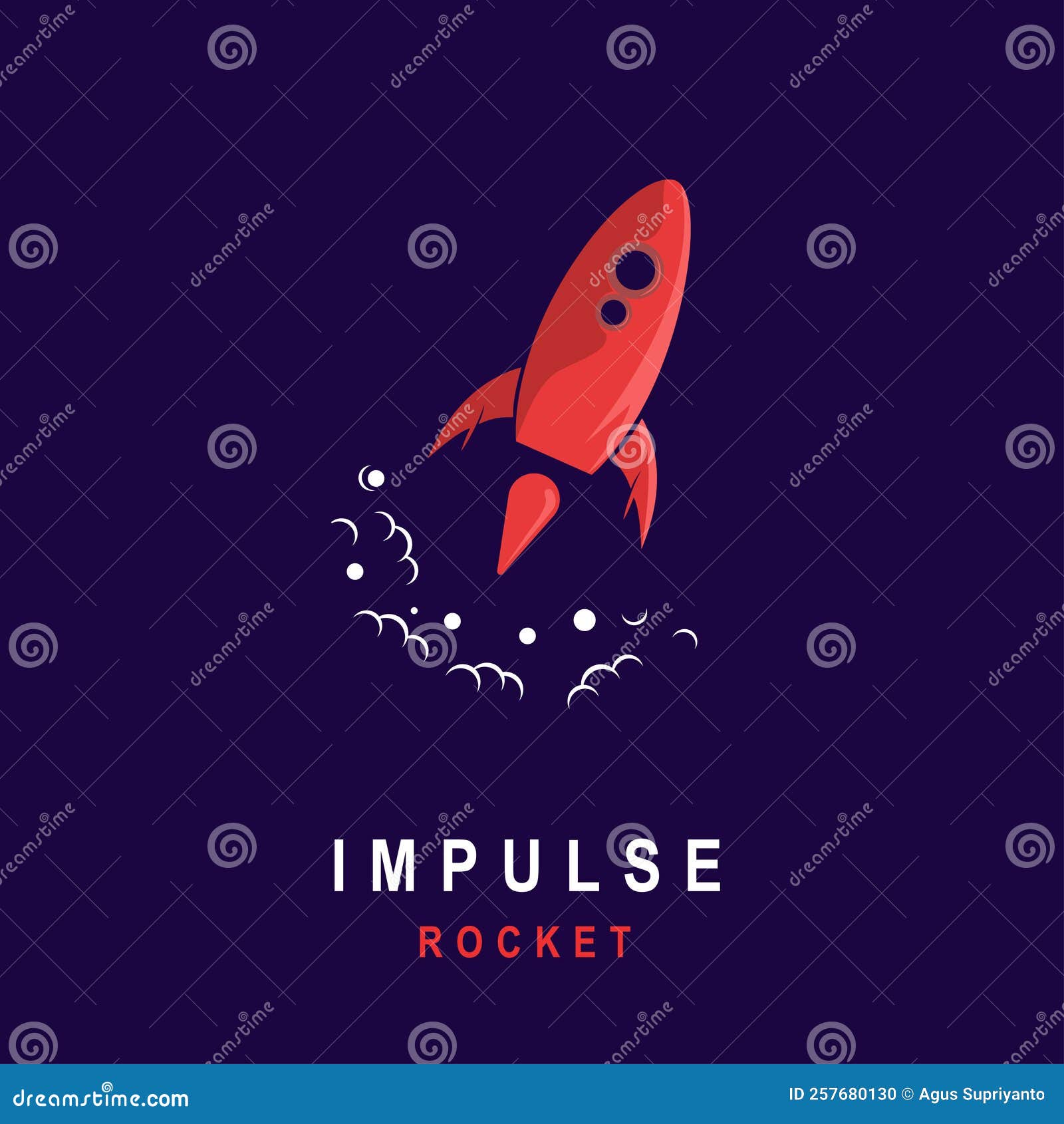 Creative Red Rocket Circle Logo Design Illustration Stock Vector ...