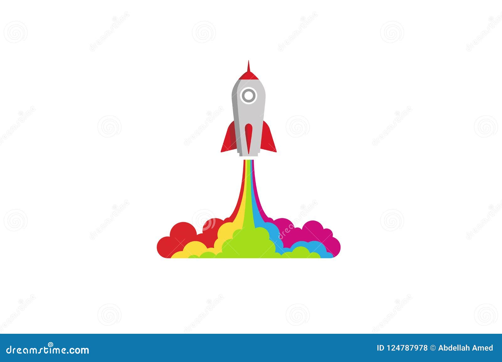 Creative Red Rocket Colorful Cloud Logo Stock Vector - Illustration of ...