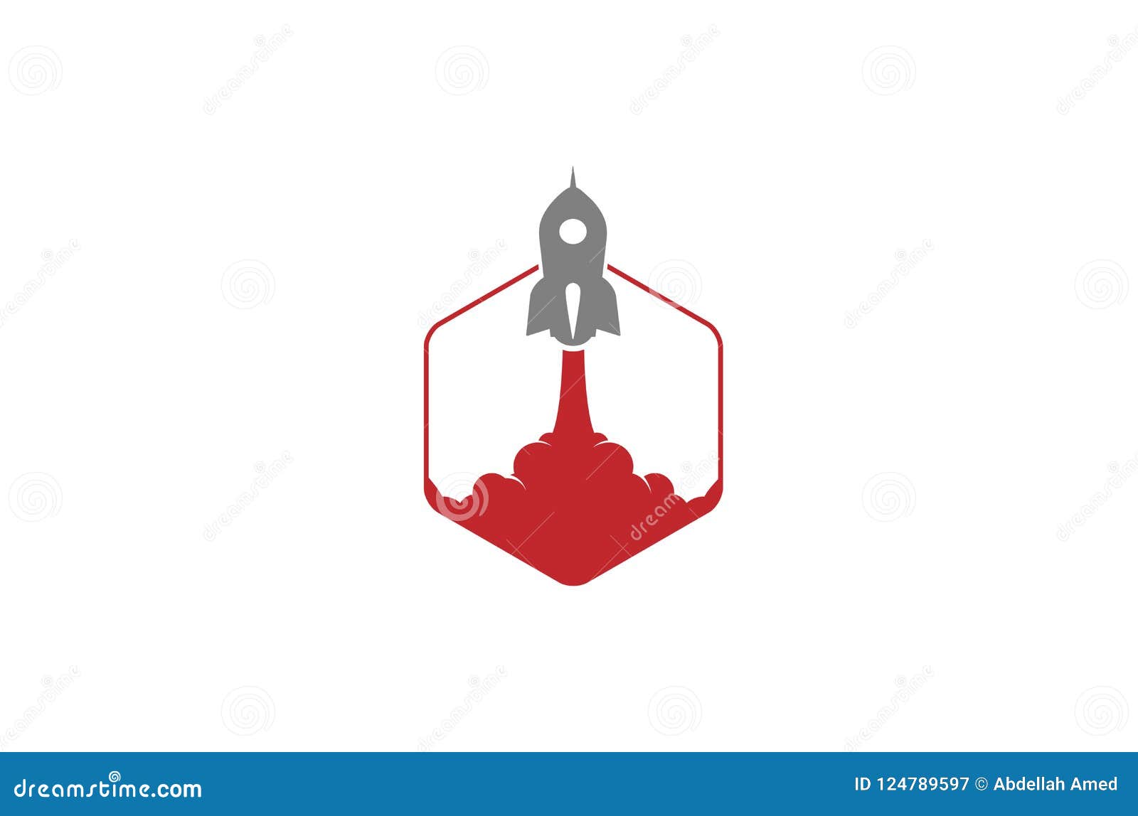 Creative Red Rocket Hexagon Logo Stock Vector - Illustration of icon ...