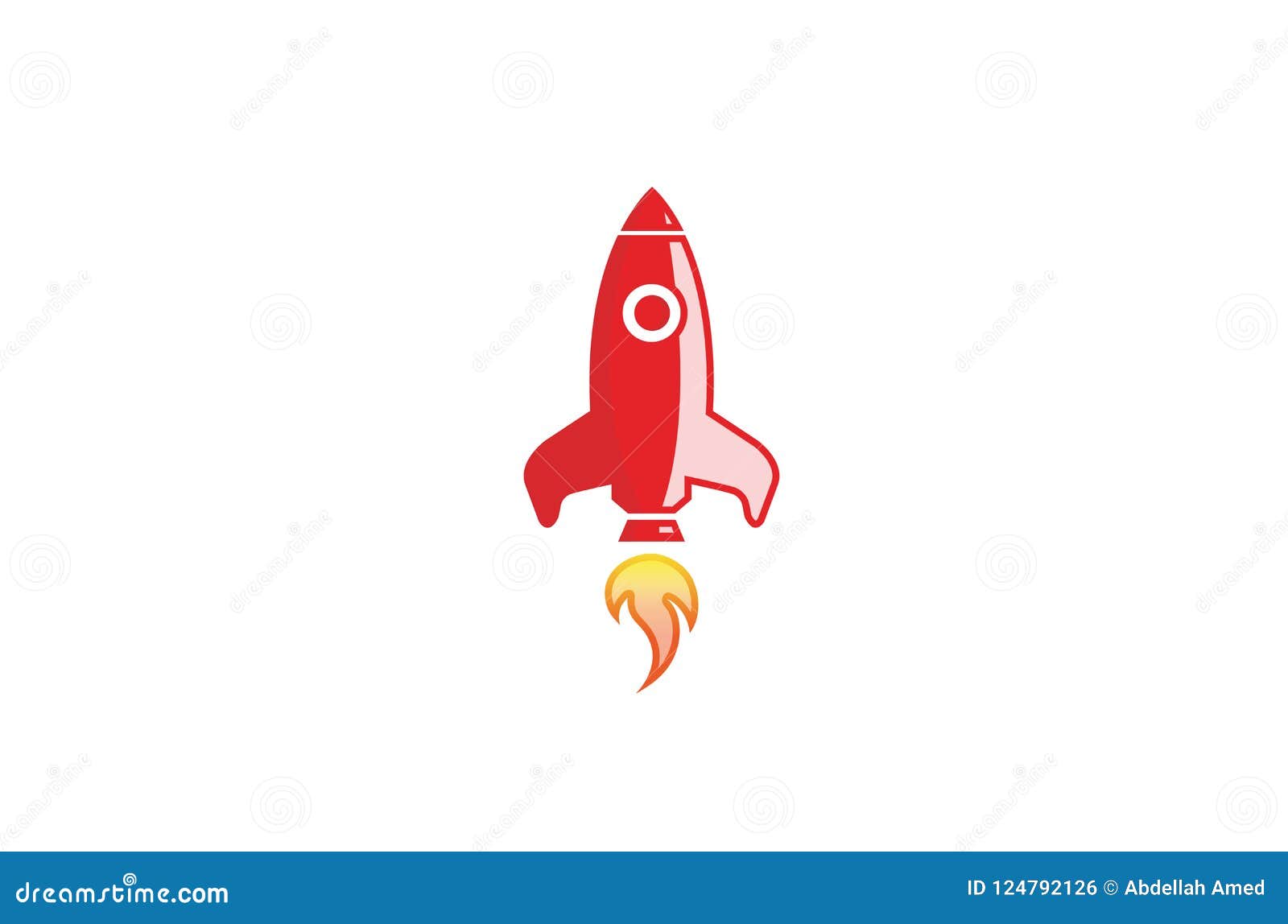 Creative Red Rocket Launch Logo Stock Vector - Illustration of isolated ...