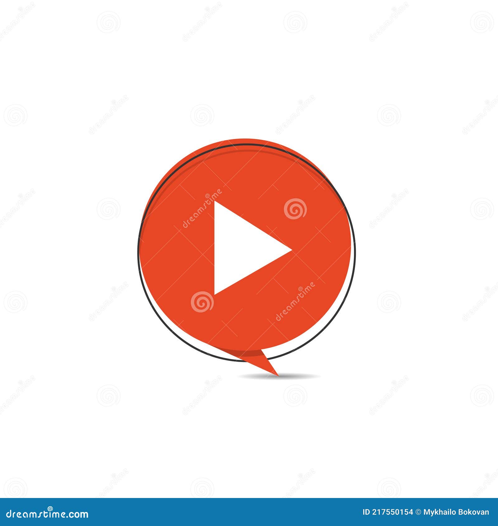 Creative Red Round Play Button Icon Stock Vector - Illustration of ...