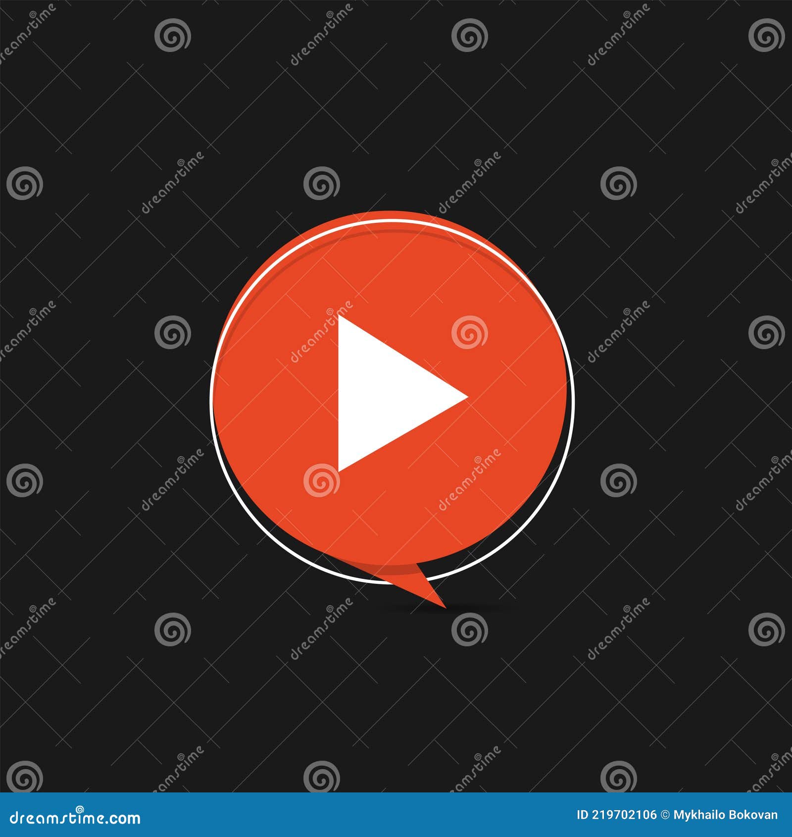 Creative Red Round Play Button Icon Stock Vector - Illustration of ...