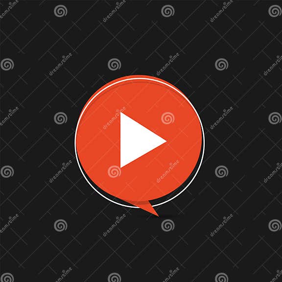 Creative Red Round Play Button Icon Stock Vector - Illustration of ...