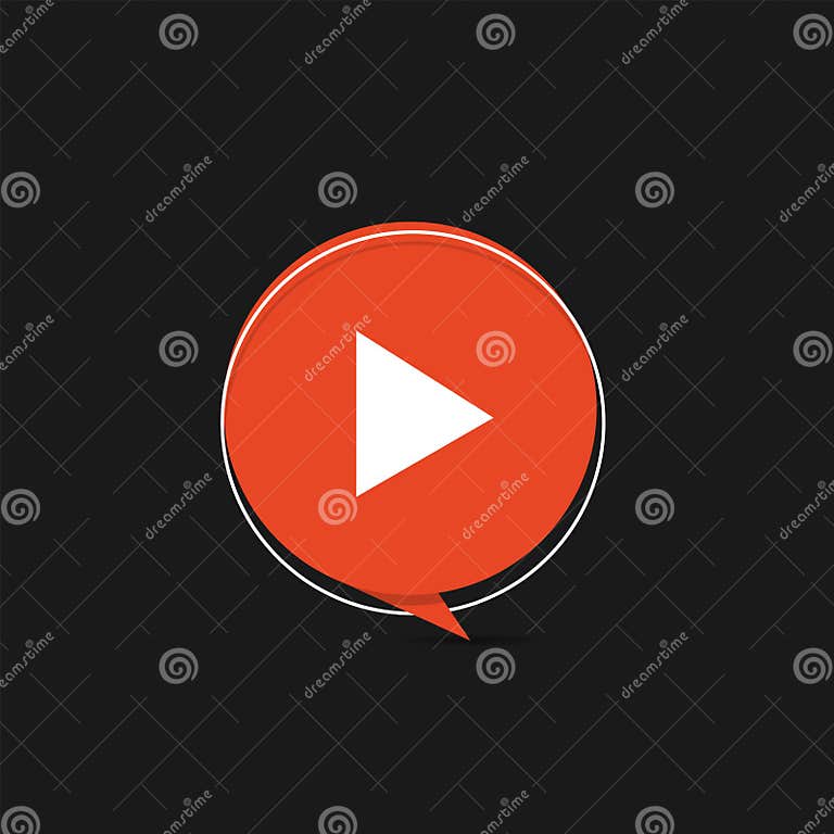 Creative Red Round Play Button Icon Stock Vector - Illustration of ...