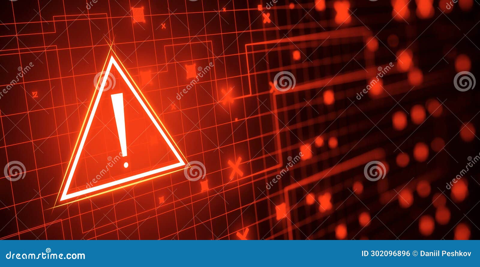 Creative Red Security Alert on Backdrop. Fraud and Danger Concept. 3D ...