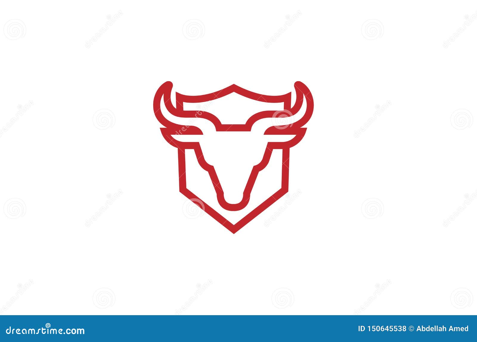 Creative Red Shield Bull Logo Design Symbol Vector Illustration Stock ...