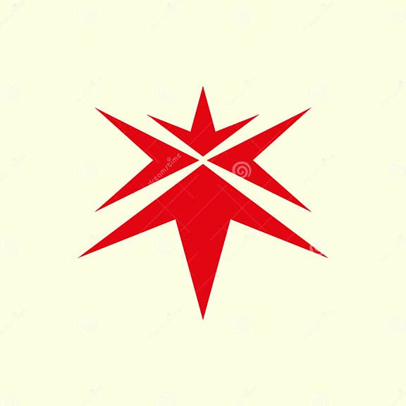 Creative Red Star Logo Design Stock Illustration - Illustration of ...
