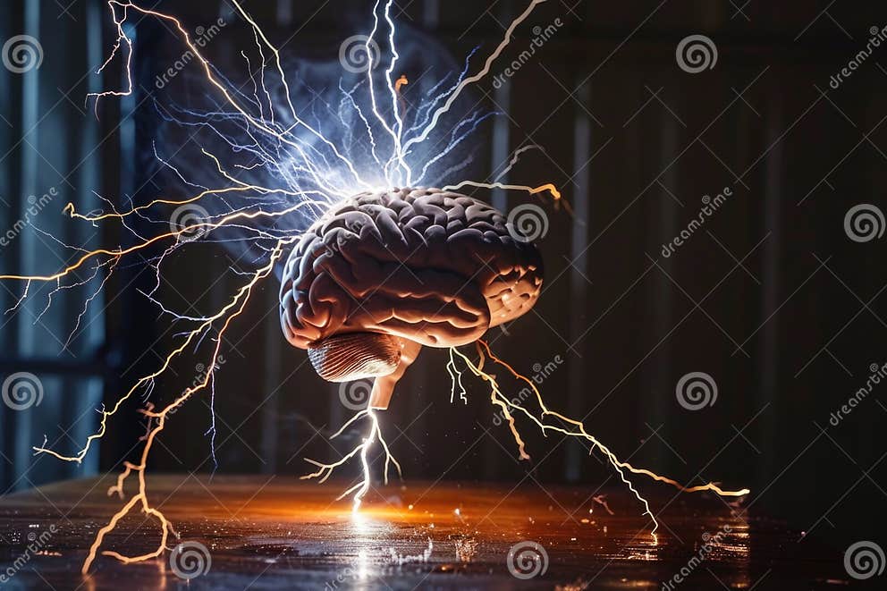 A Creative Representation of Electricity Emanating from a Human Brain ...