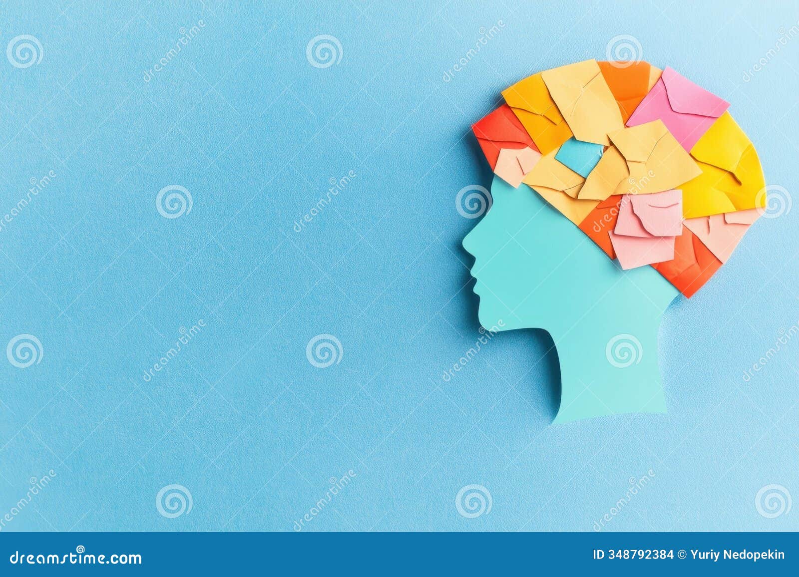 Creative Representation of a Human Brain Made with Colorful Sticky ...