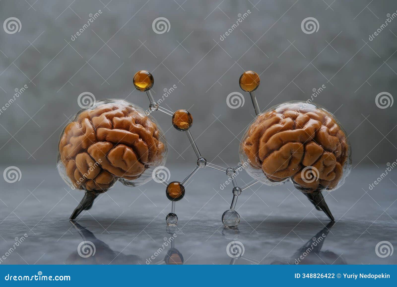 Creative Representation of Human Brains Connected by Molecular ...
