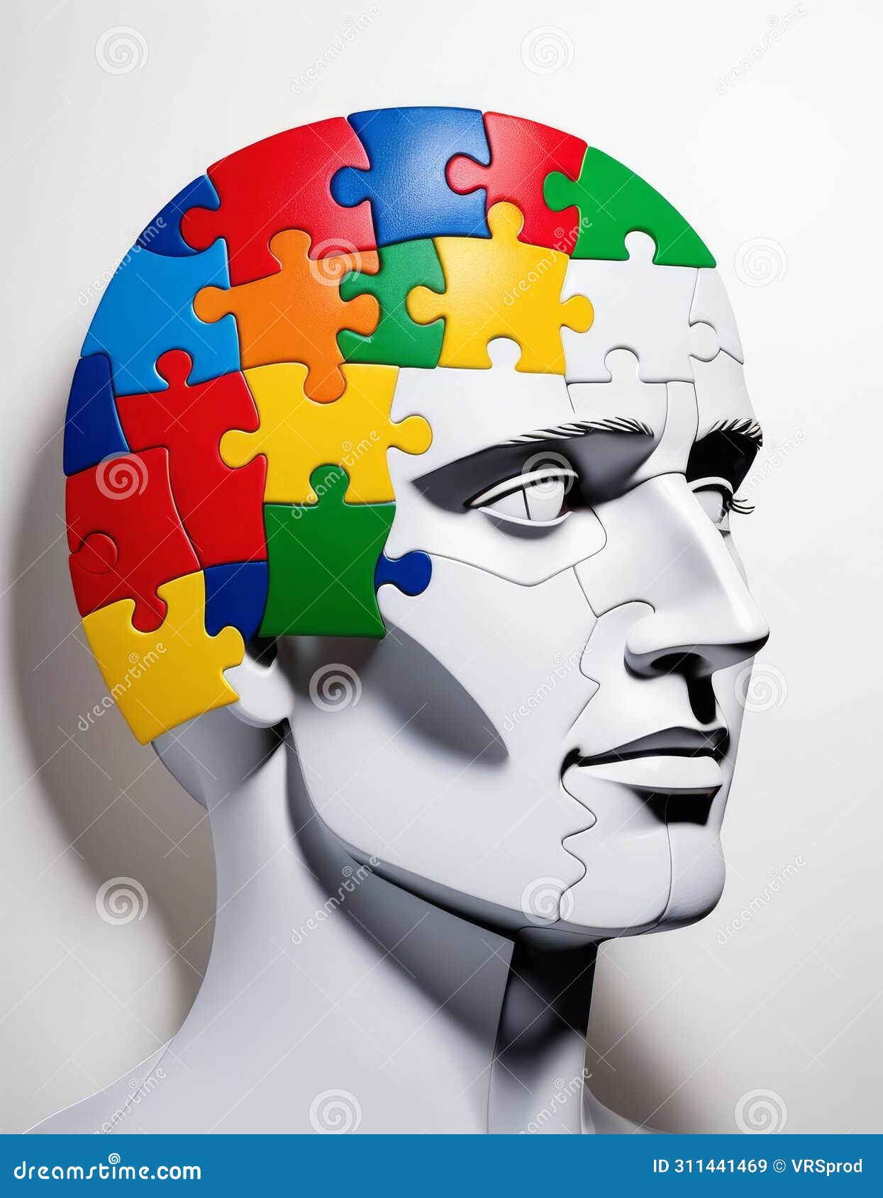 Multicolored Puzzle Mind Concept Stock Illustration - Illustration of ...