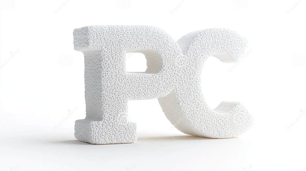 Creative Representation of Letters PC in White Foam Material. this ...