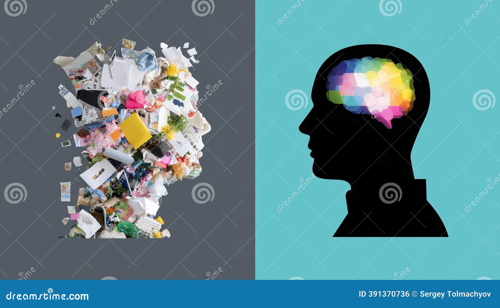 Mental Clutter Mind Map, Health Concept For Presentations And Reports ...