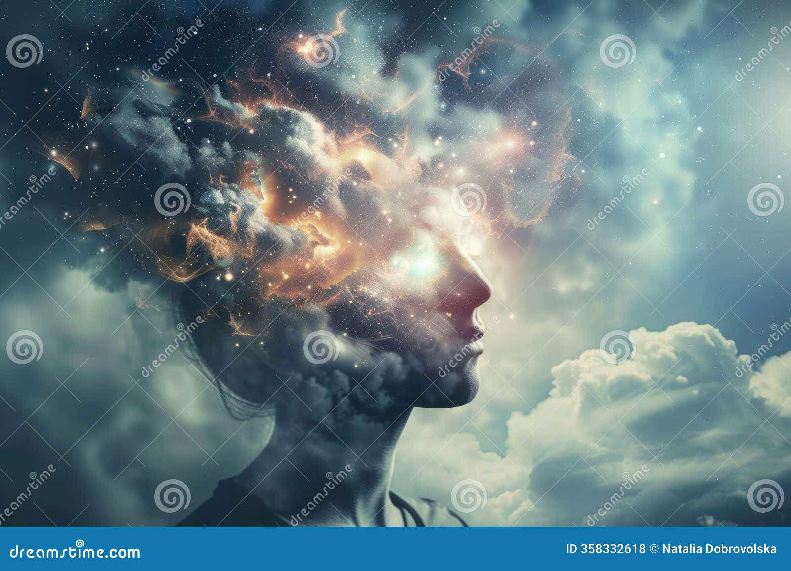 Creative Representation of Self-awareness and Deep Analysis. Stock ...