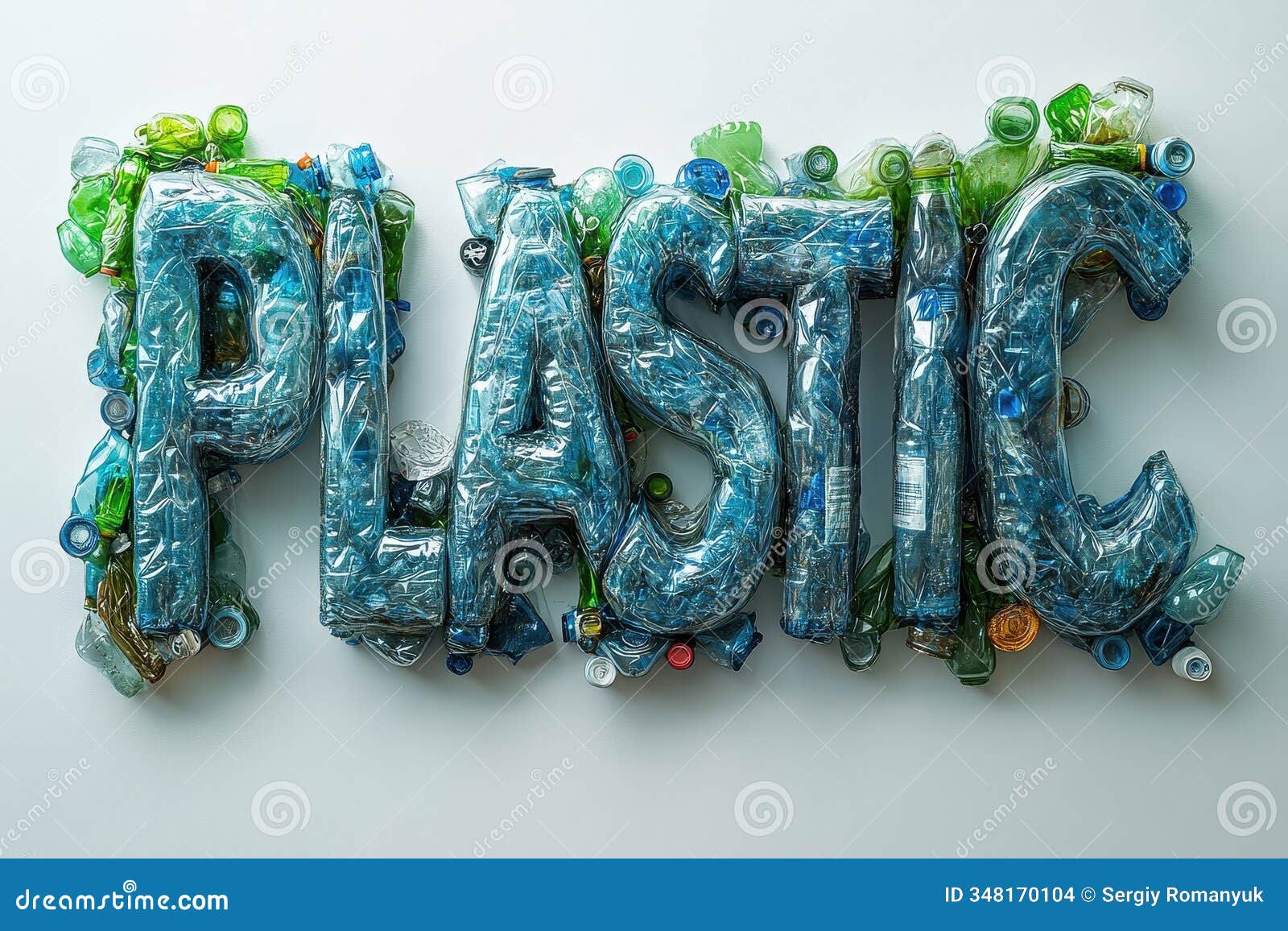 Creative Representation of the Word Plastic Made from Recycled Plastic ...