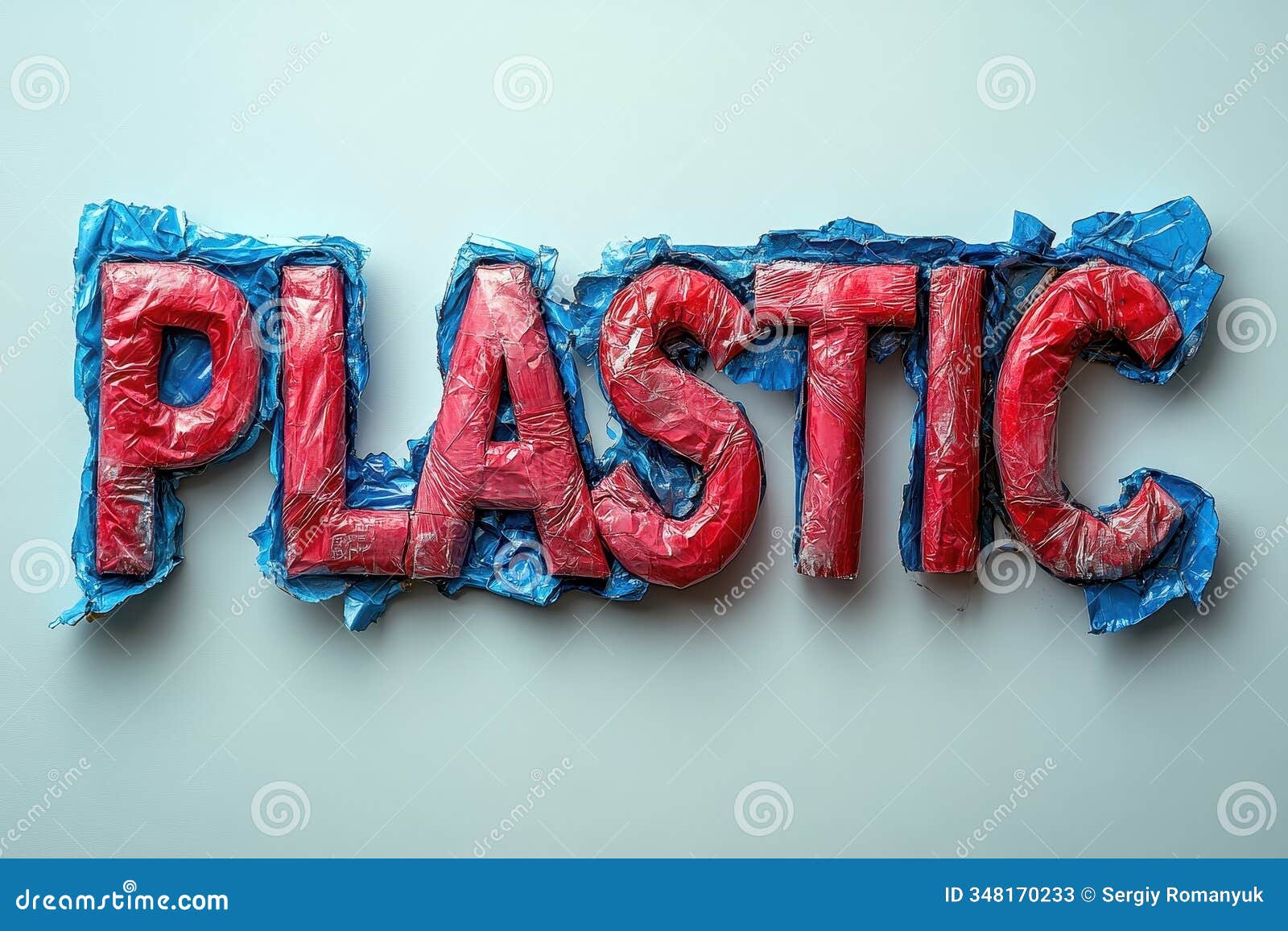 Creative Representation of the Word Plastic Made from Vibrant Red ...