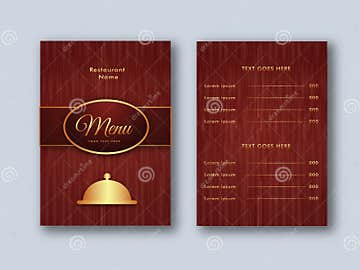 Creative Restaurant Menu Card Design with Front and Back Page Vi Stock ...