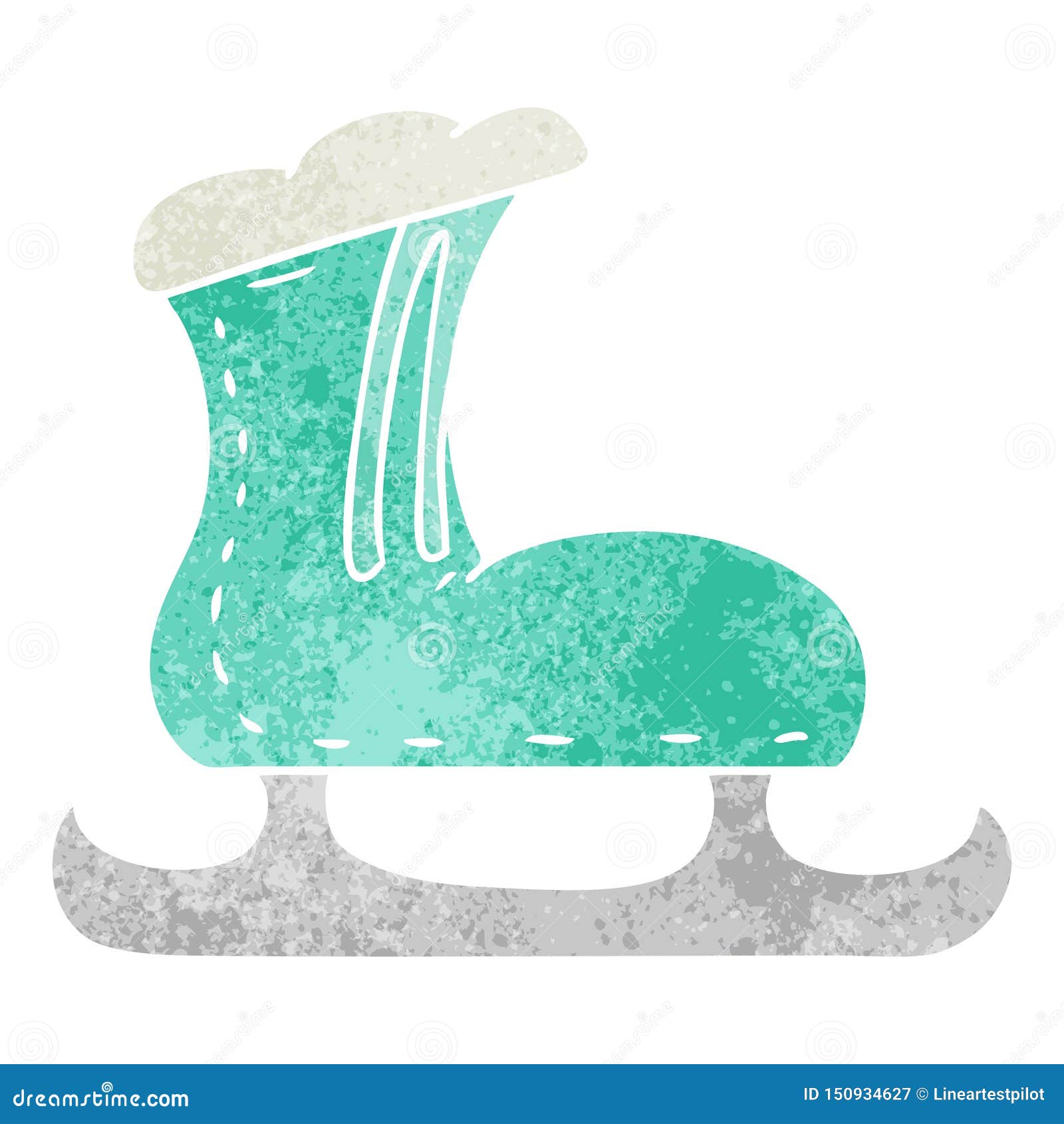 A Creative Retro Cartoon Doodle of an Ice Skate Boot Stock Vector ...