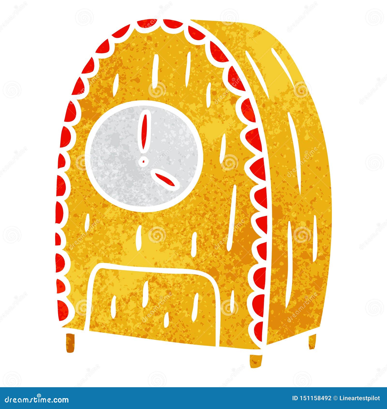 A Creative Retro Cartoon Doodle of an Old Fashioned Clock Stock Vector ...