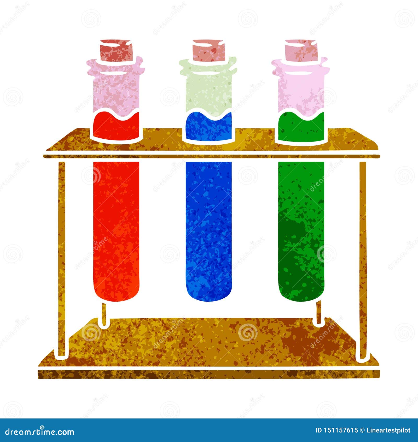 A Creative Retro Cartoon Doodle of a Science Test Tube Stock Vector ...