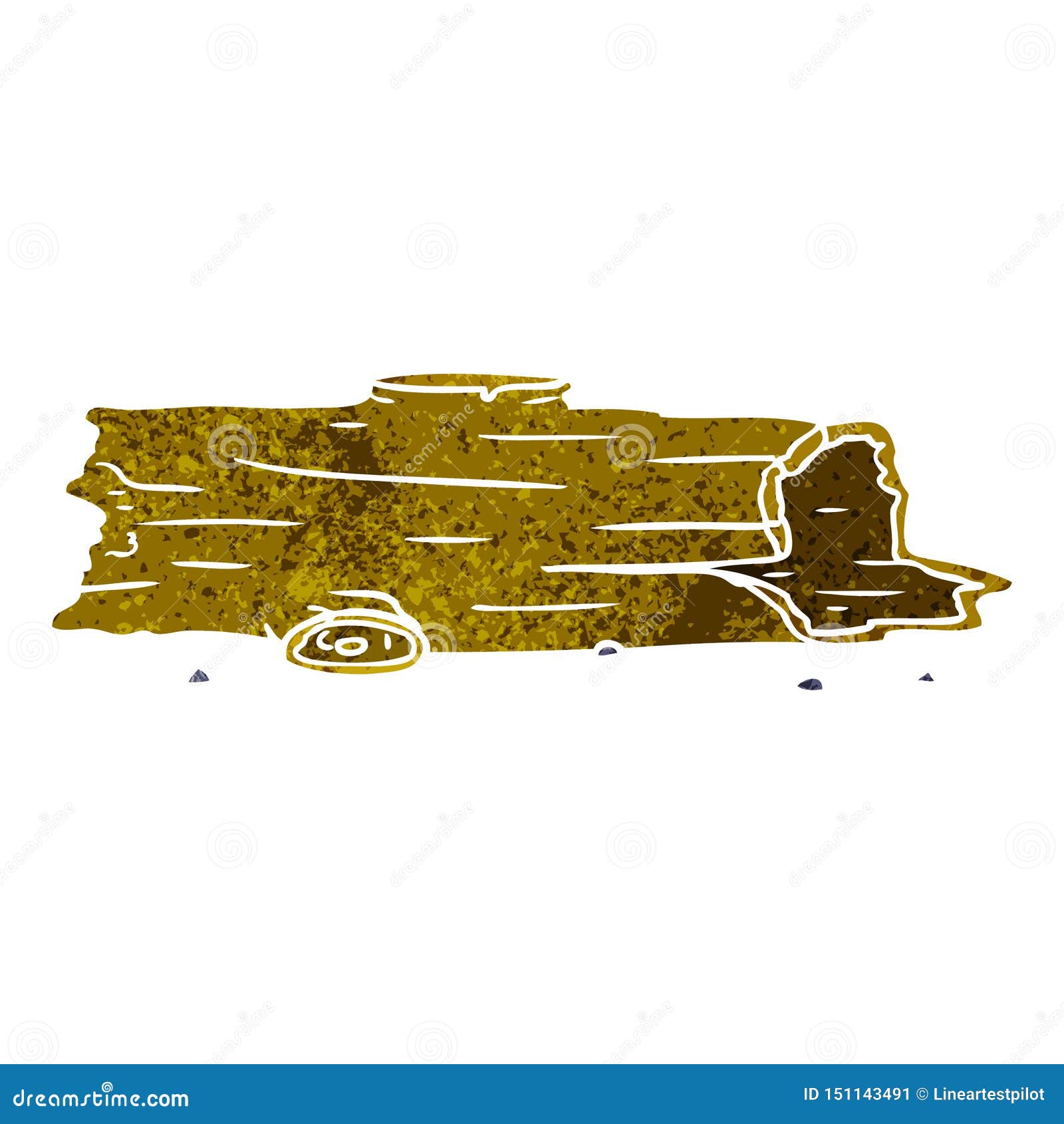A Creative Retro Cartoon Doodle of a Tree Log Stock Vector ...