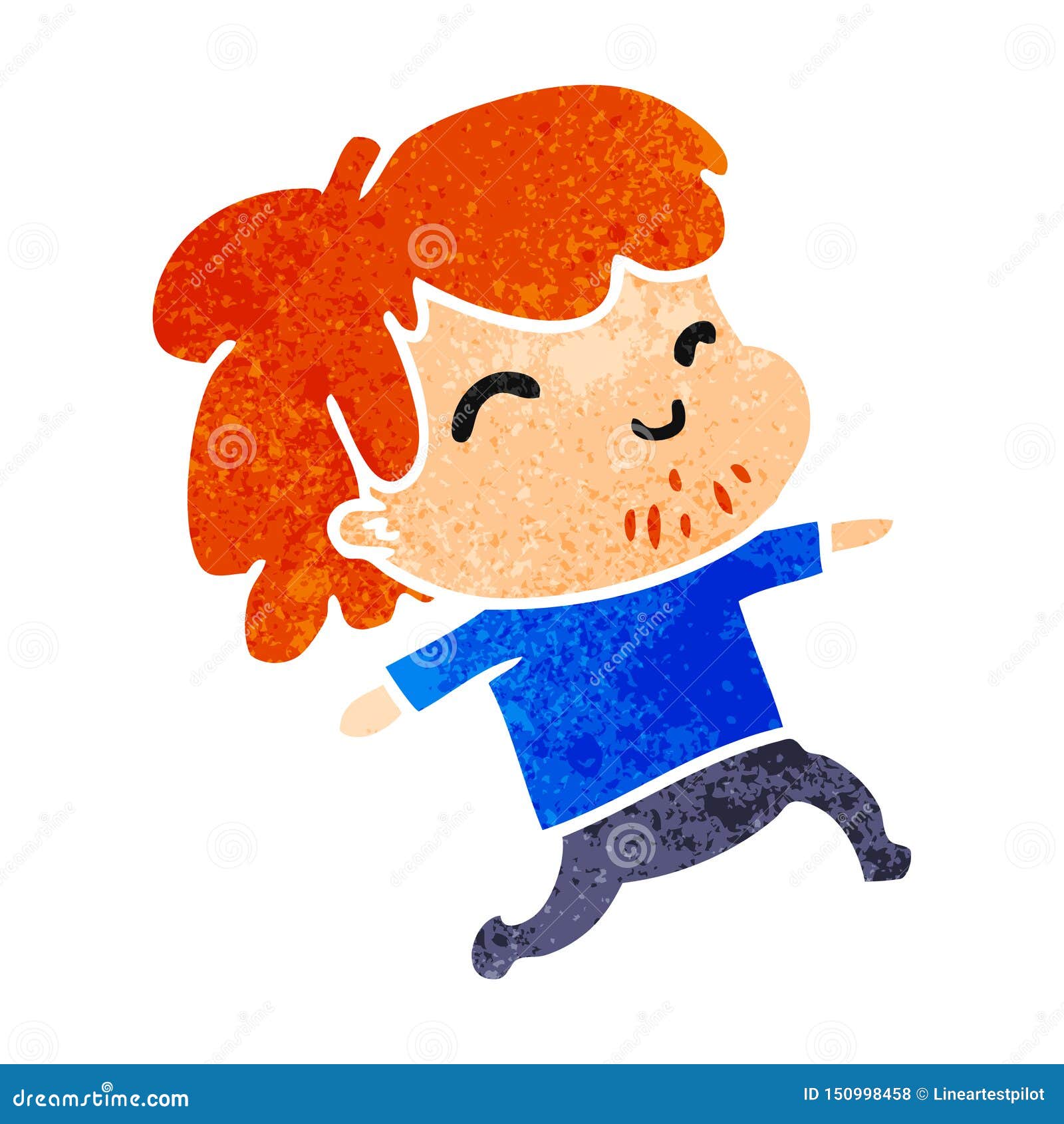 A Creative Retro Cartoon Kawaii Boy with Stubble Stock Vector ...