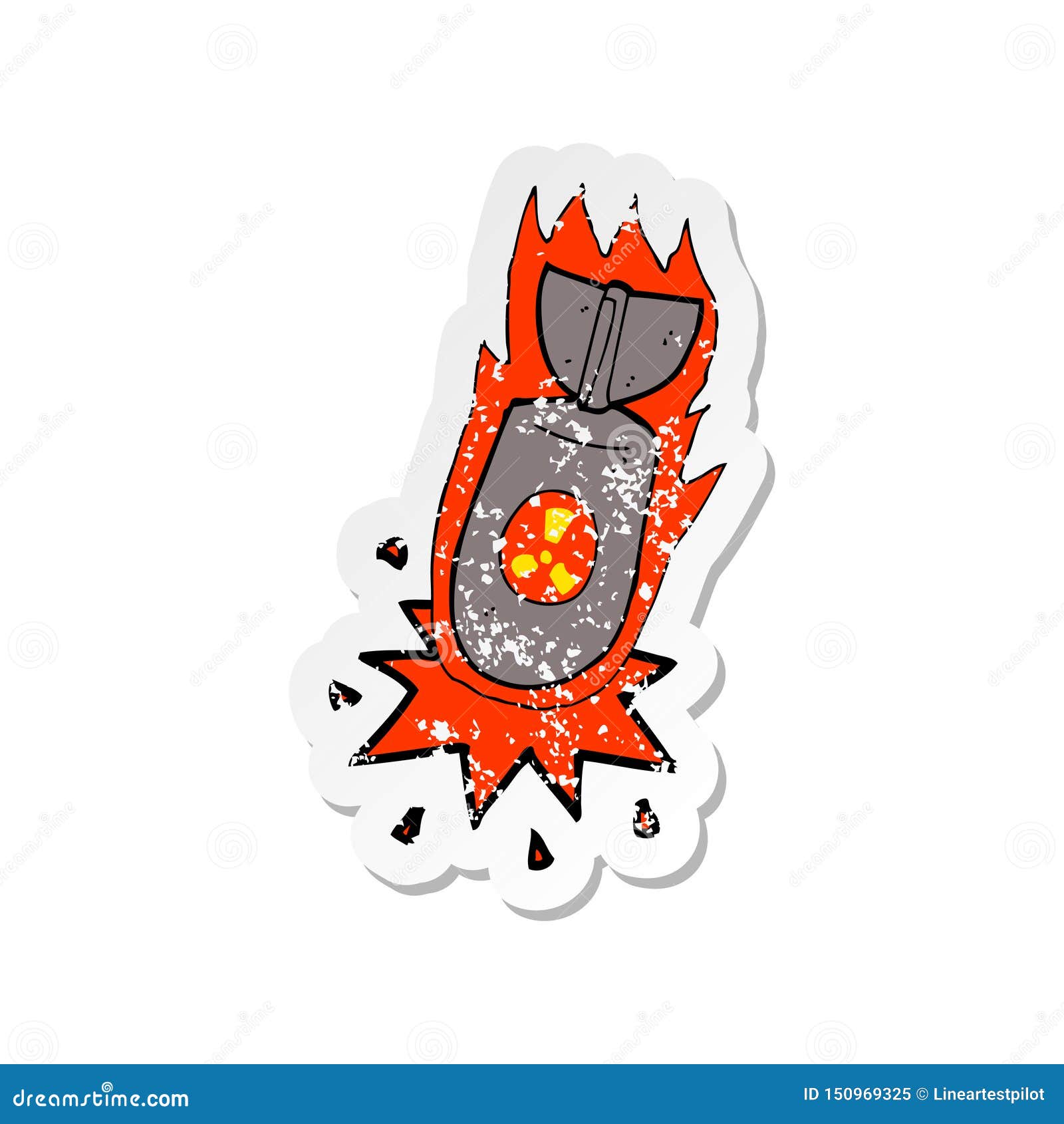 A Creative Retro Distressed Sticker of a Cartoon Atom Bomb Stock Vector ...