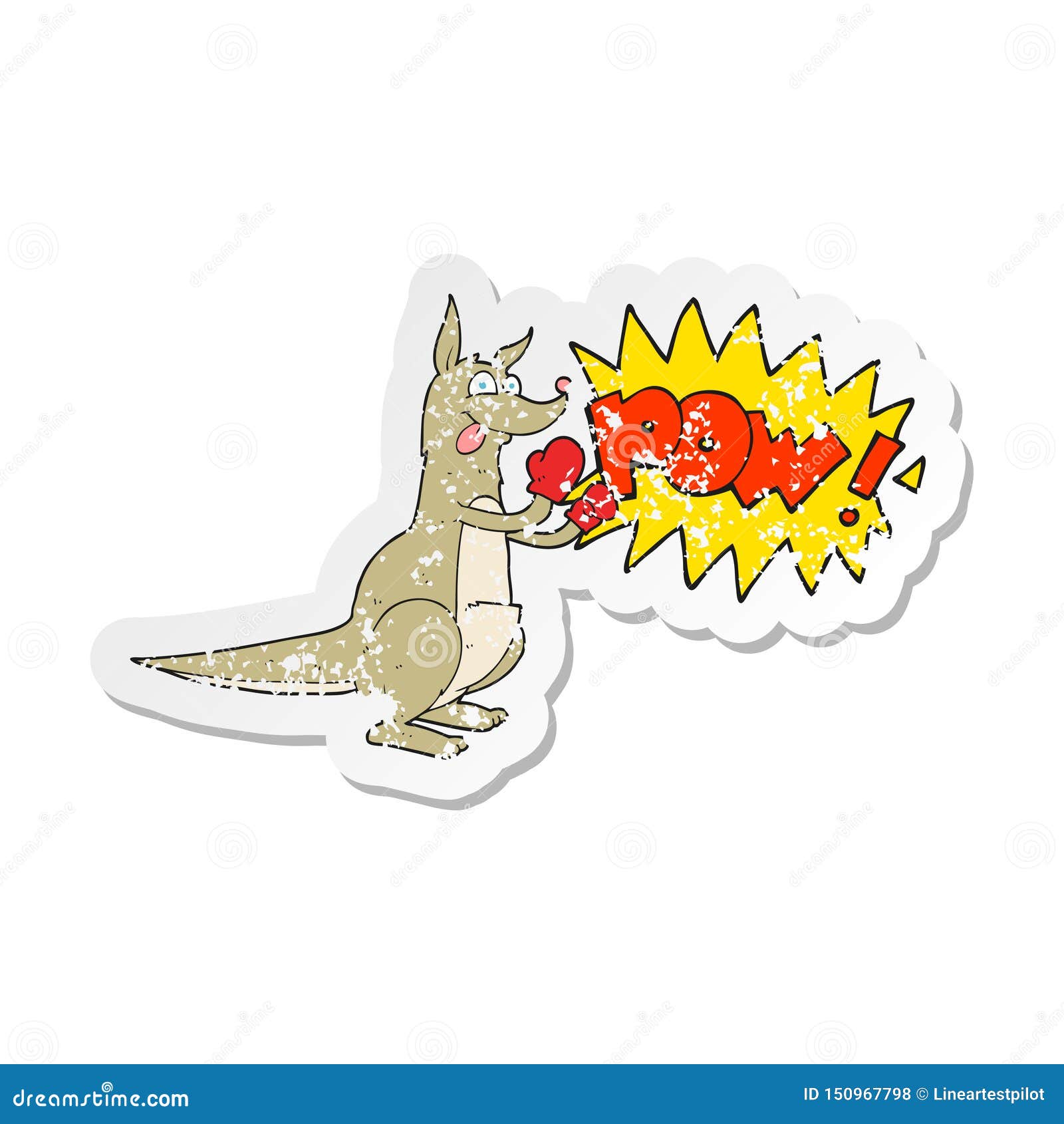 A Creative Retro Distressed Sticker of a Cartoon Boxing Kangaroo Stock ...