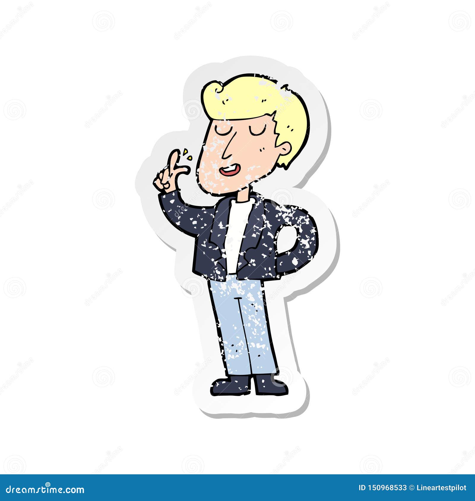 A Creative Retro Distressed Sticker of a Cartoon Cool Guy Snapping ...