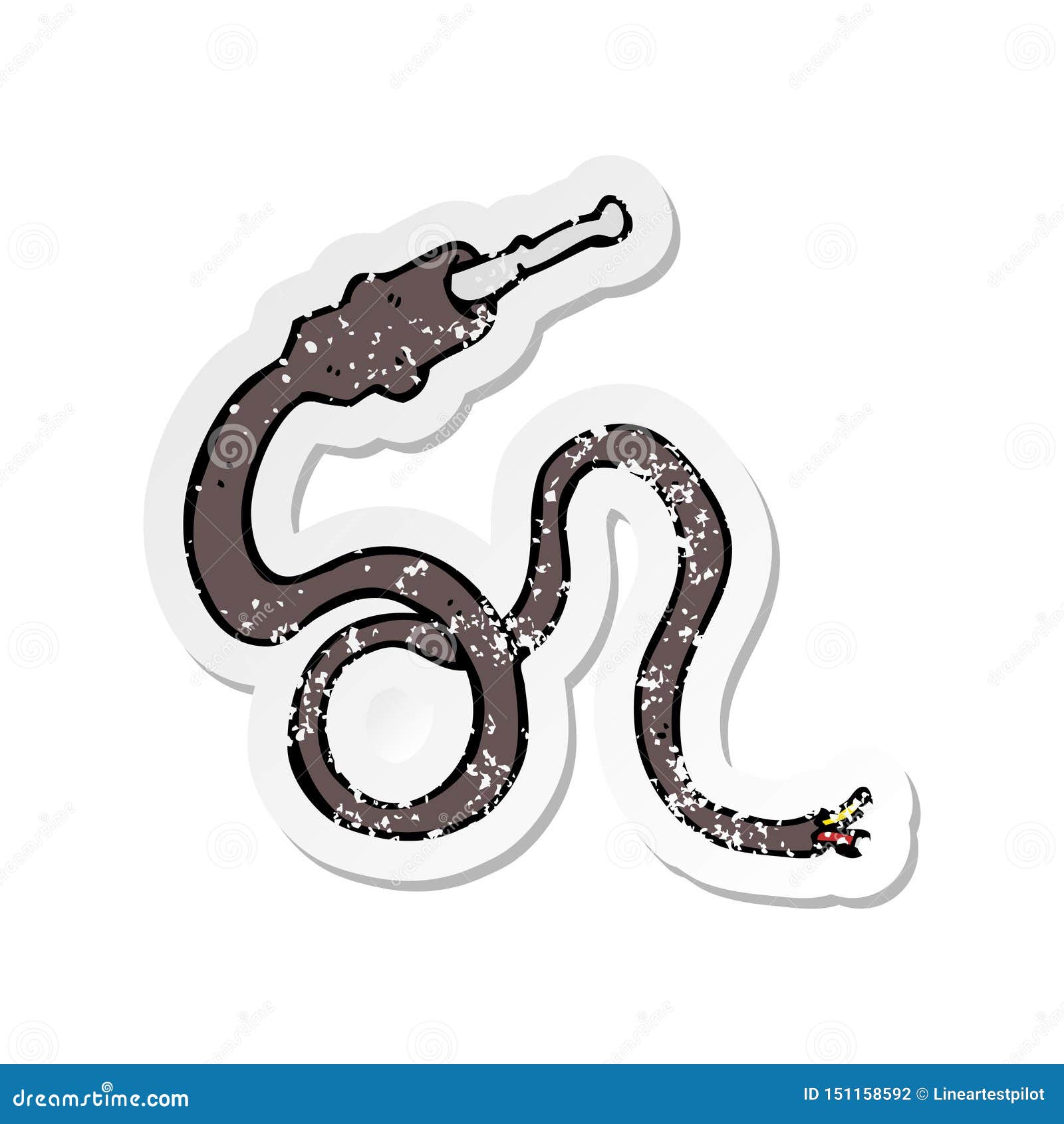 A Creative Retro Distressed Sticker of a Cartoon Electrical Lead Stock ...