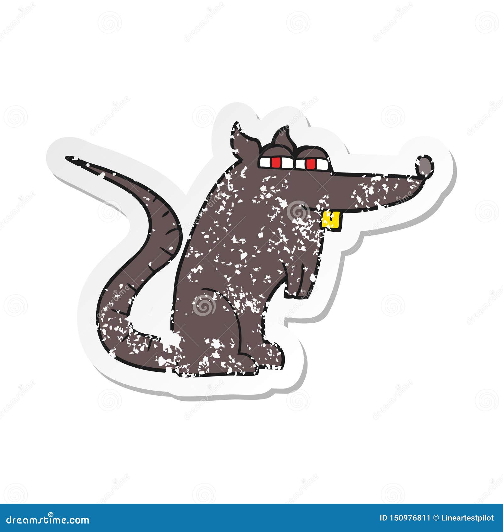 A Creative Retro Distressed Sticker of a Cartoon Evil Rat Stock Vector ...