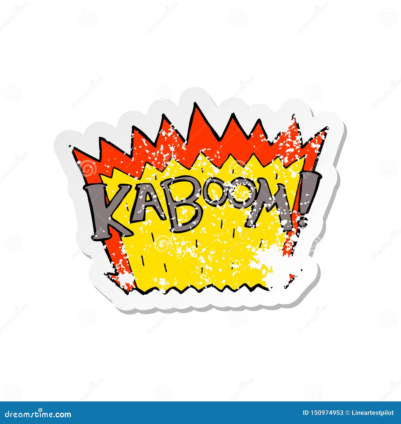 A Creative Retro Distressed Sticker of a Cartoon Explosion Stock Vector ...