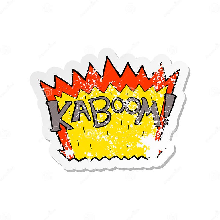 A Creative Retro Distressed Sticker of a Cartoon Explosion Stock Vector ...