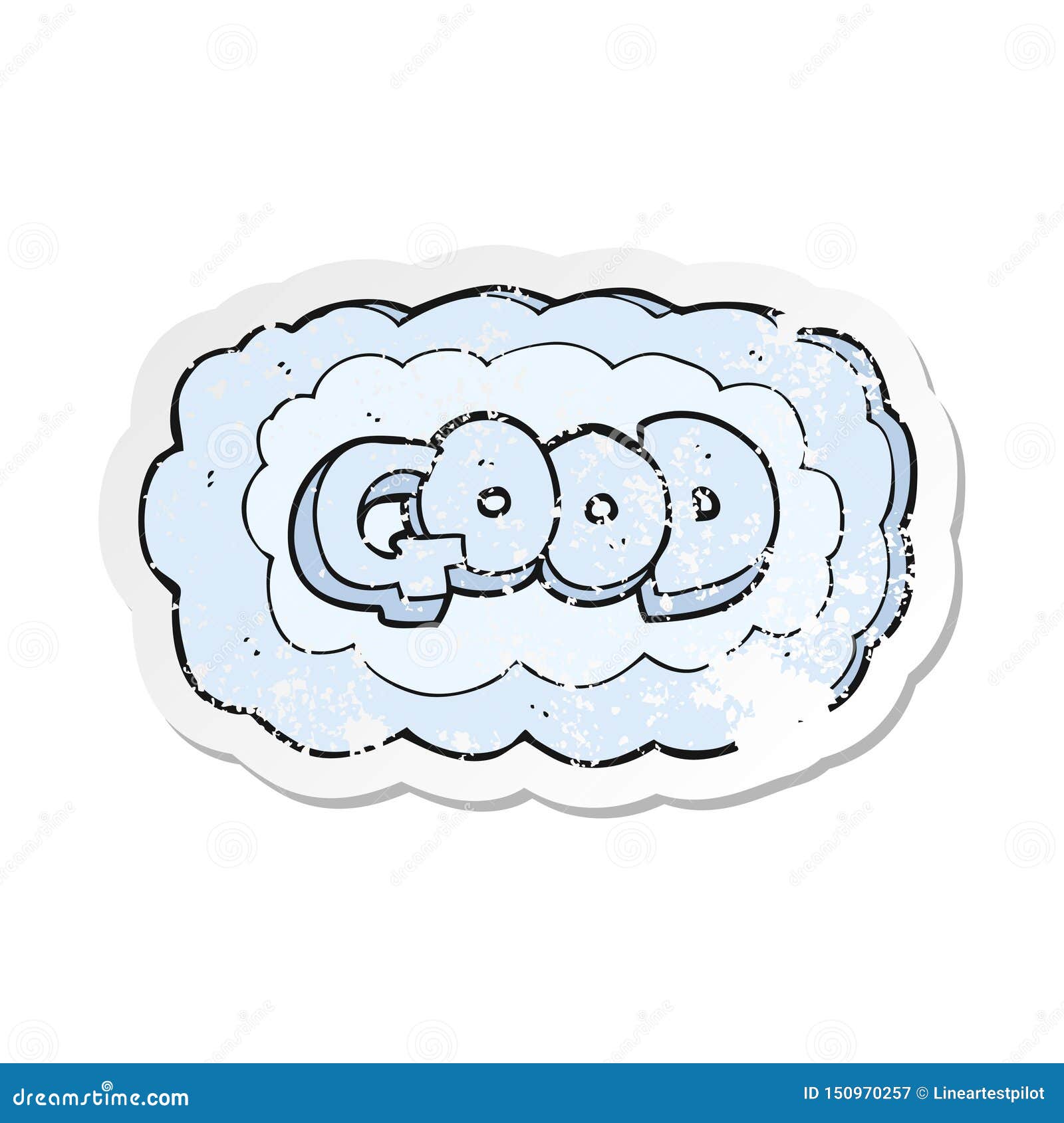 A Creative Retro Distressed Sticker of a Cartoon Good Symbol Stock ...