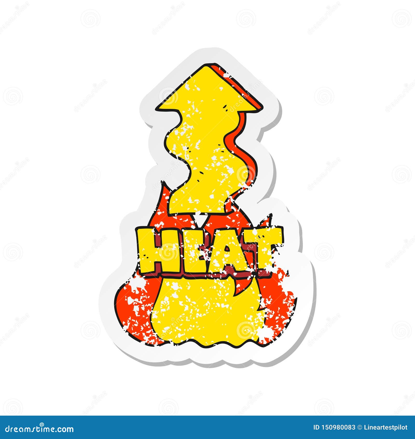 A Creative Retro Distressed Sticker of a Cartoon Heat Rising Stock ...
