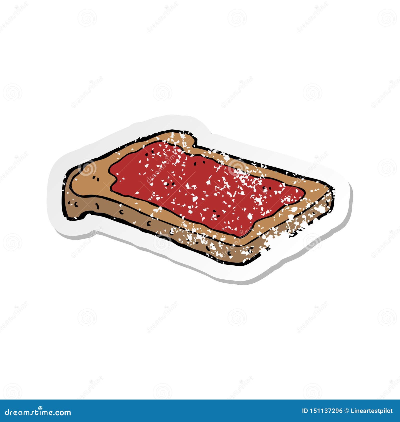 A Creative Retro Distressed Sticker of a Cartoon Jam on Toast Stock ...