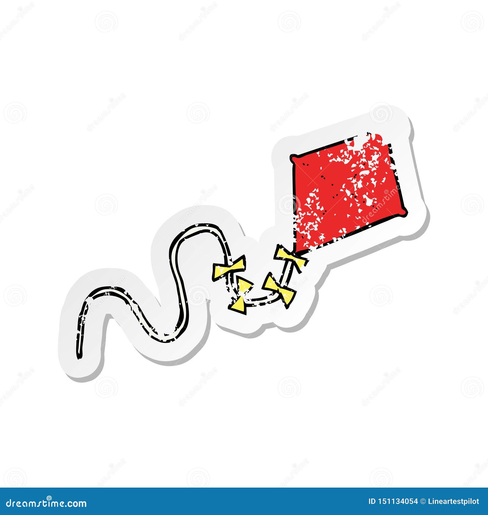 A Creative Retro Distressed Sticker of a Cartoon Kite Stock Vector ...