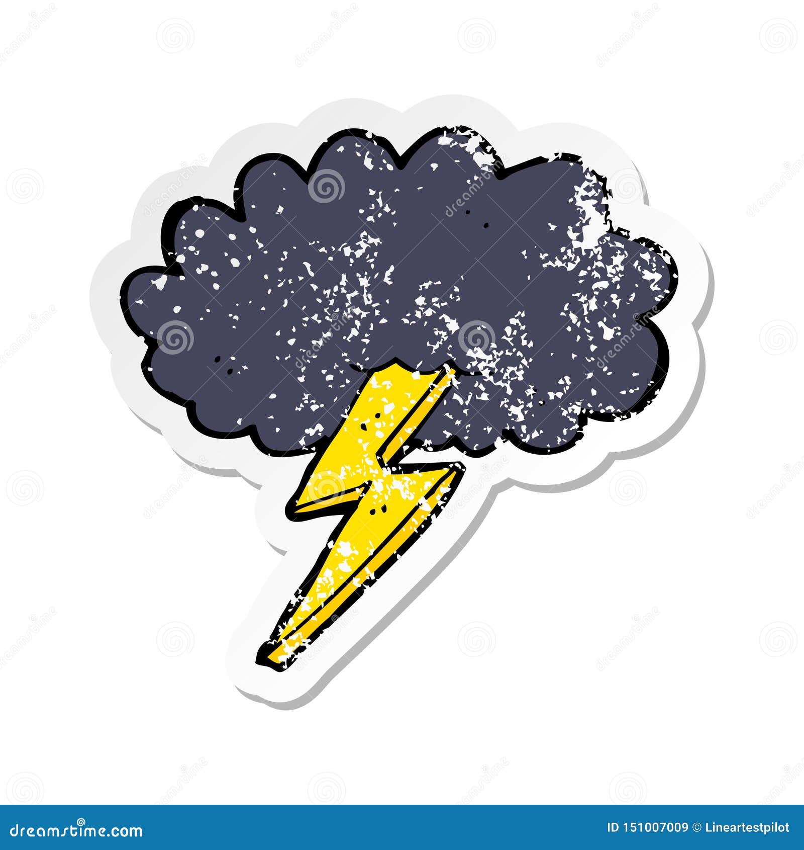 A Creative Retro Distressed Sticker of a Cartoon Lightning Bolt and ...