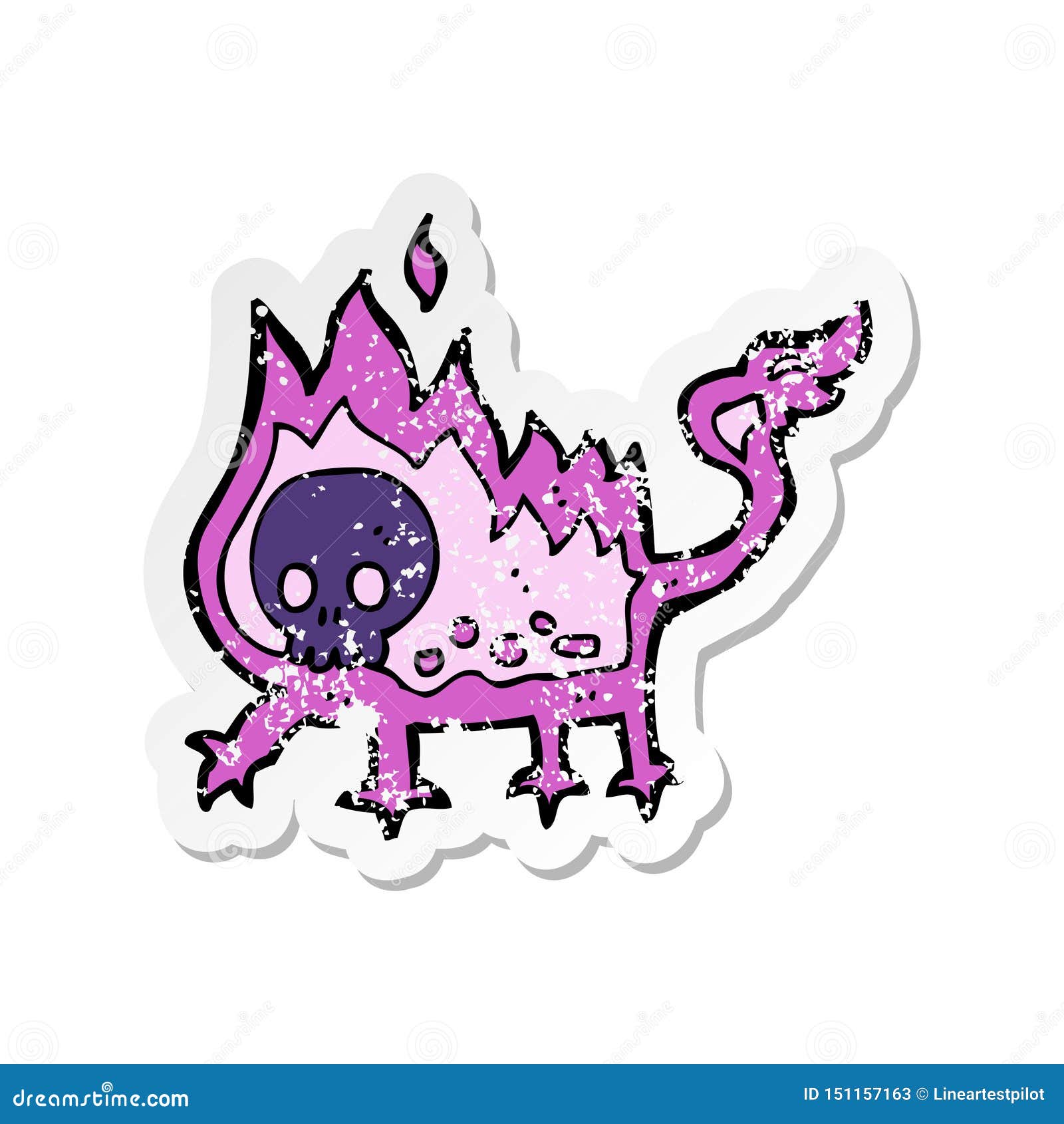 A Creative Retro Distressed Sticker of a Cartoon Little Imp Stock ...