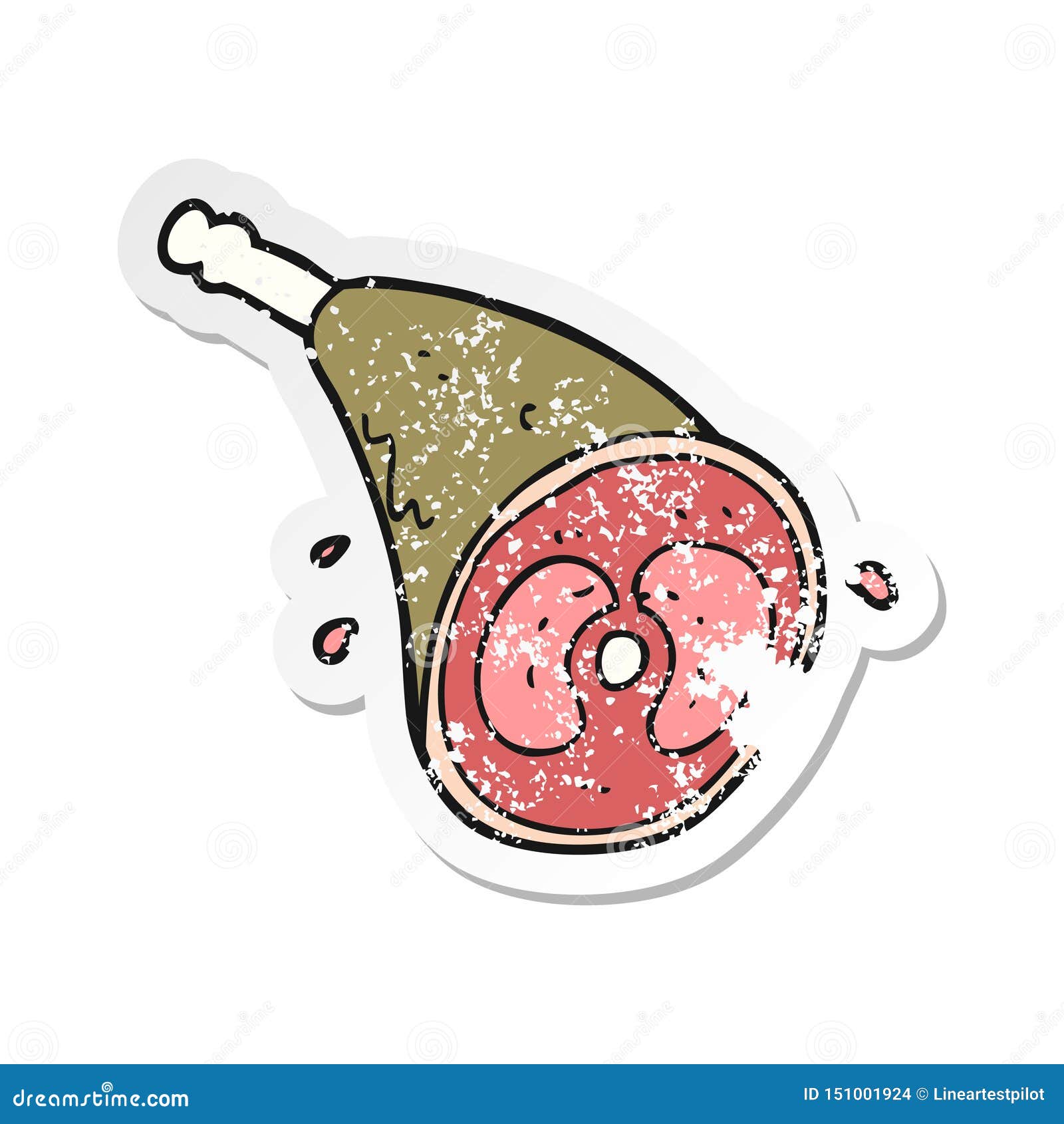 A Creative Retro Distressed Sticker of a Cartoon Meat Stock Vector ...