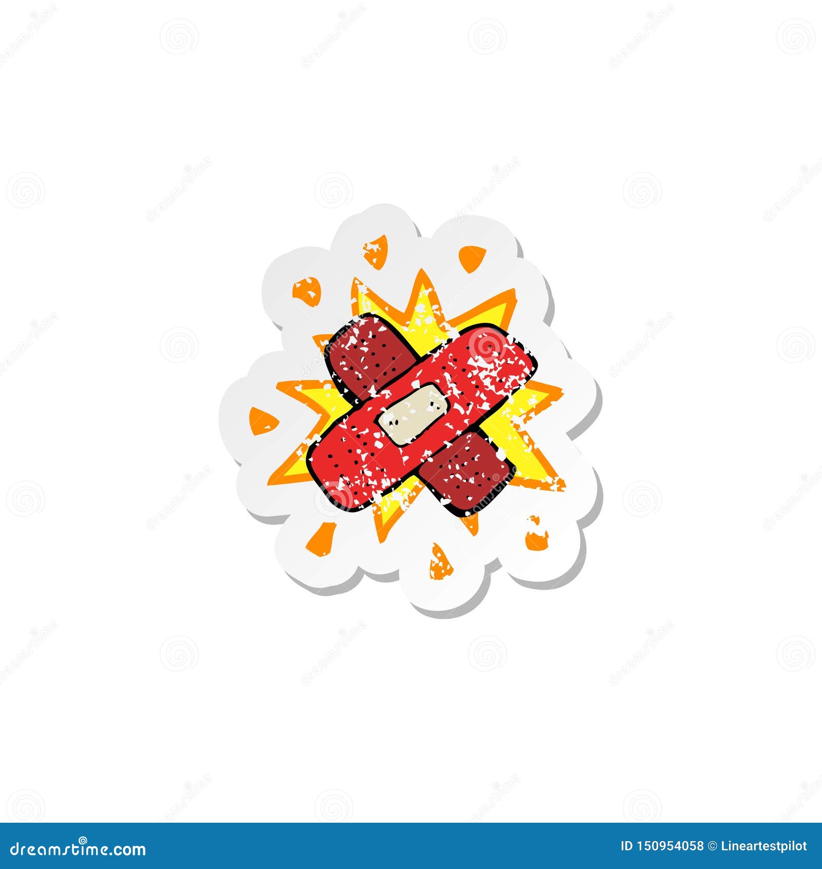 A Creative Retro Distressed Sticker of a Cartoon Plaster Stock Vector ...