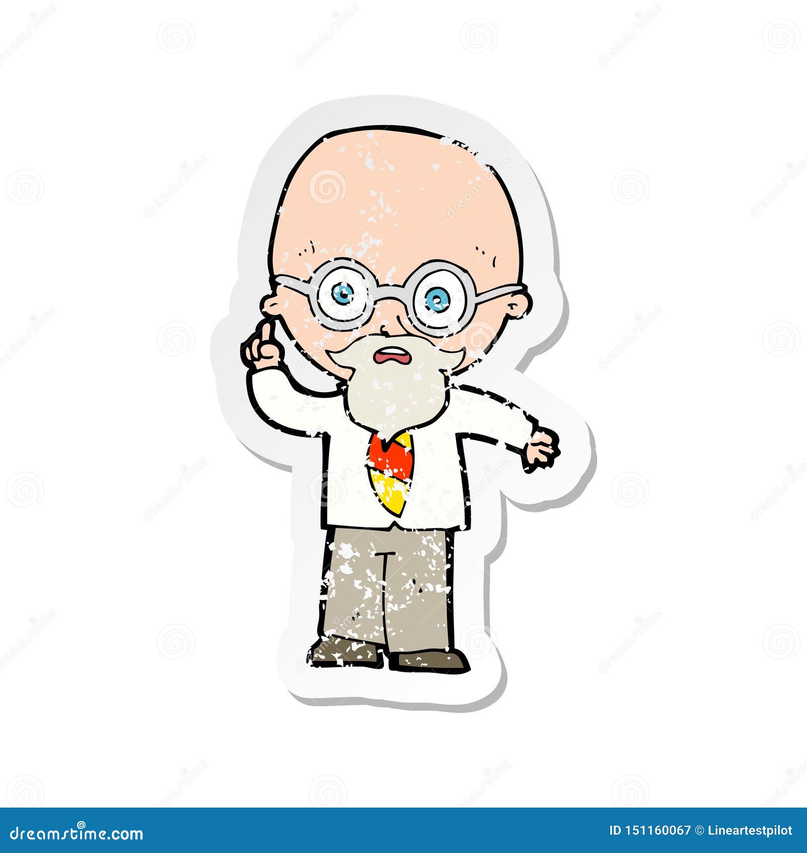 A Creative Retro Distressed Sticker of a Cartoon Professor Stock Vector ...