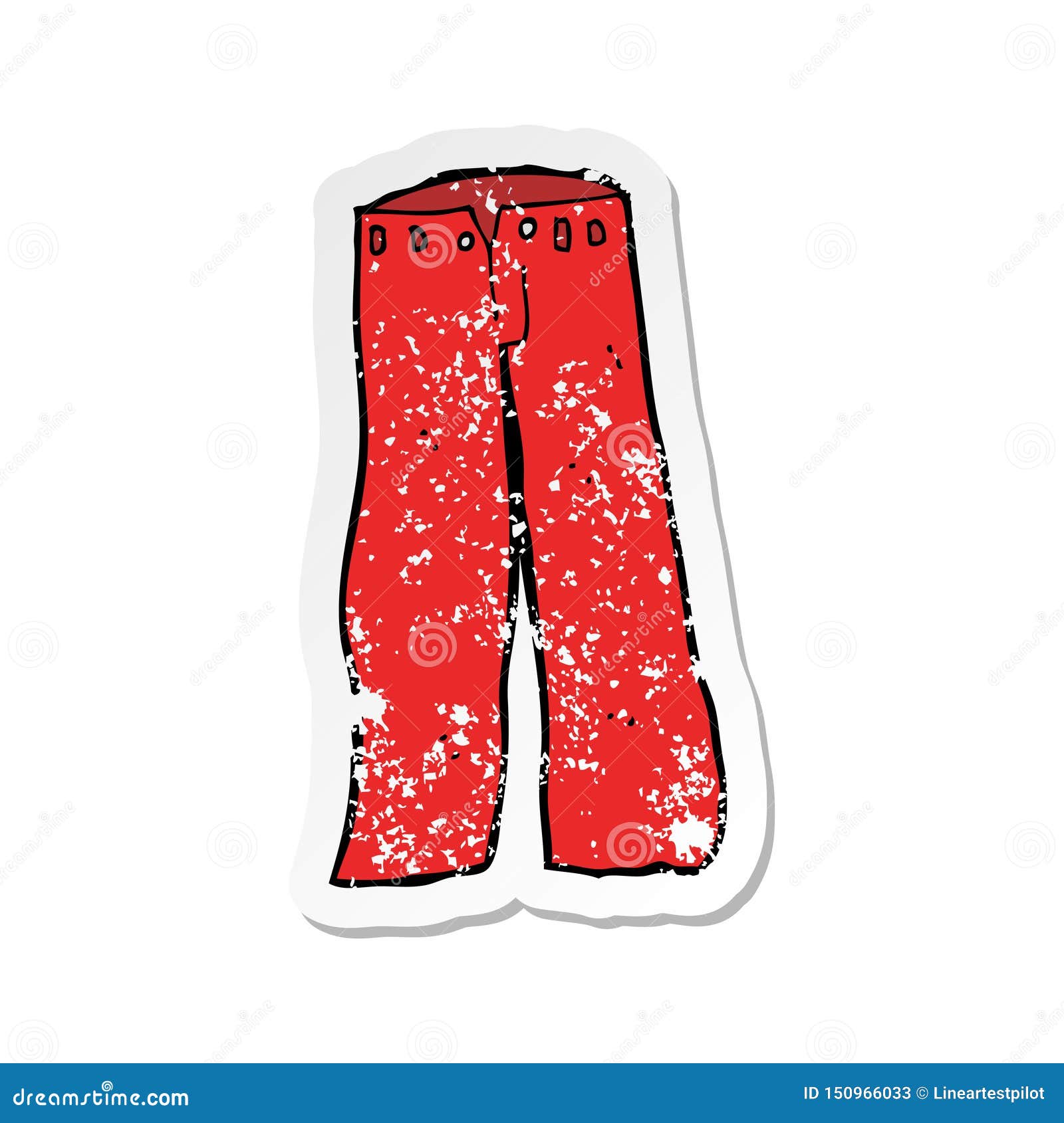 A Creative Retro Distressed Sticker of a Cartoon Red Pants Stock Vector ...