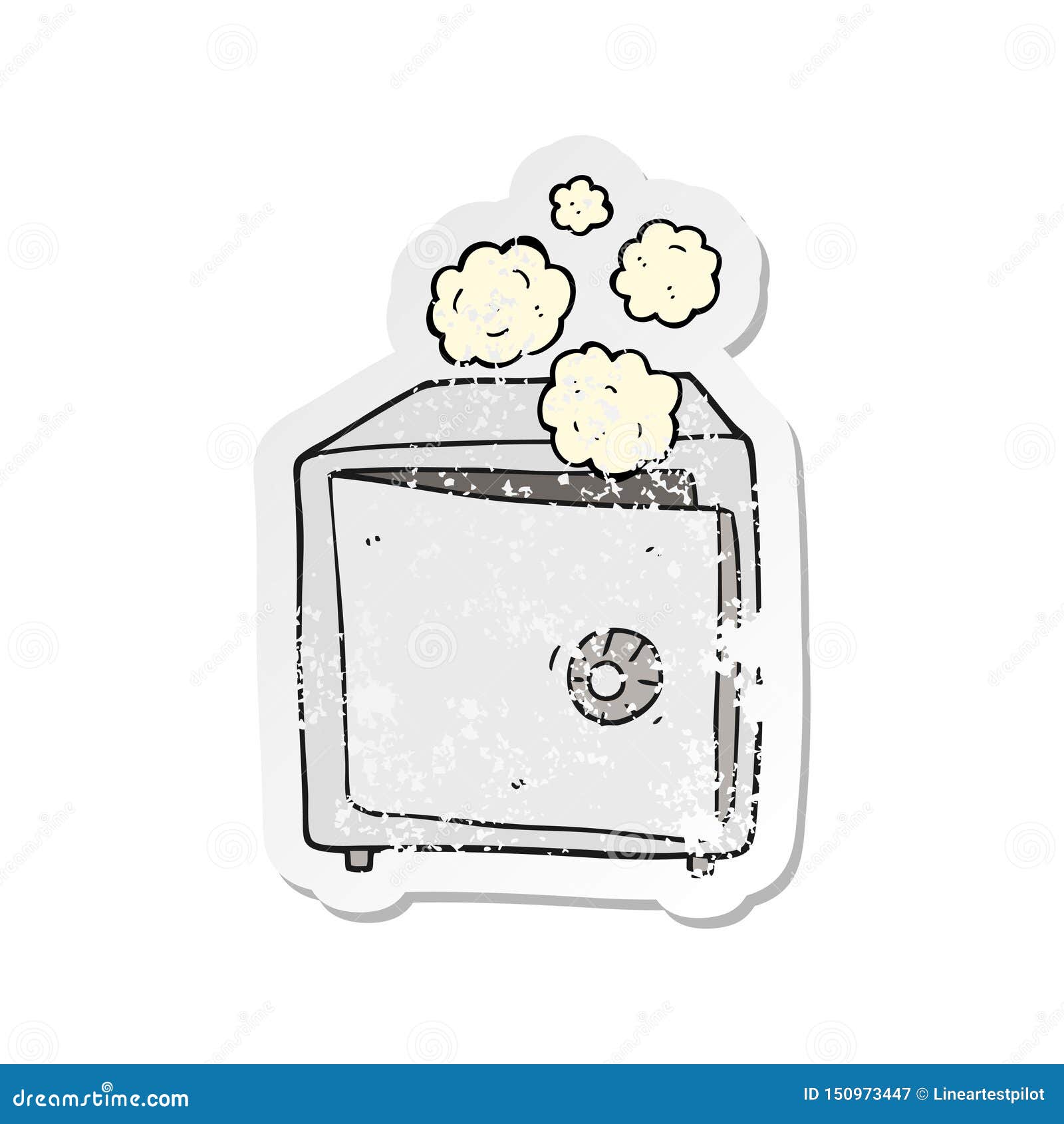 Cartoon Safe Front View. Opened Metallic Cartoon Safe With Money Inside ...