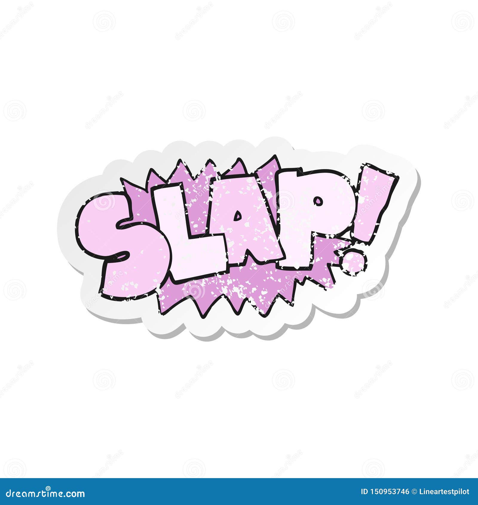 A Creative Retro Distressed Sticker of a Cartoon Slap Symbol Stock ...