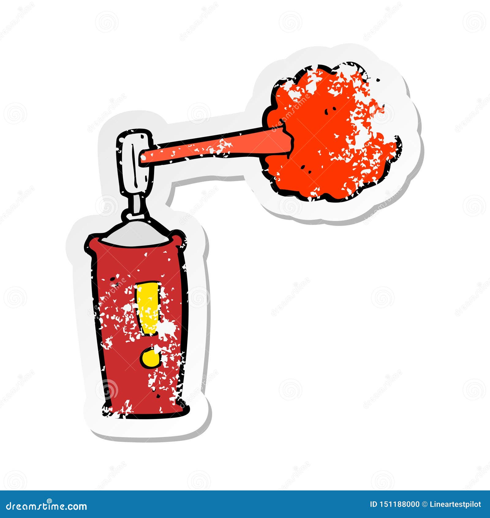 A Creative Retro Distressed Sticker of a Cartoon Spray Can Stock Vector ...